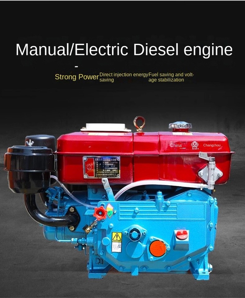 Single-cylinder Diesel Engine R170Z175R Water-cooled 6/8 Hp Small ...