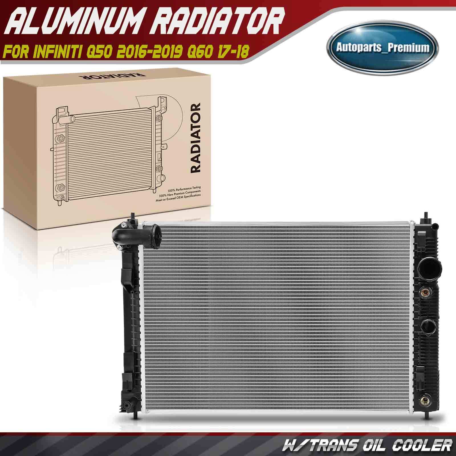 Primary Aluminum Radiator for INFINITI Q50 16-19 Q60 2017-2018 2.0L ...