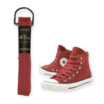 (1) Pair Converse 45" Red Shoelaces Low Tops All Star Chucks Shoe Laces ...