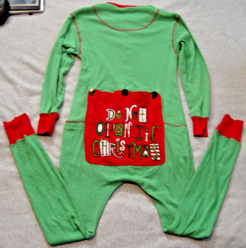 Lazy One DO NOT OPEN TIL CHRISTMAS Flap Jack Union Suit Women's XS Trap ...