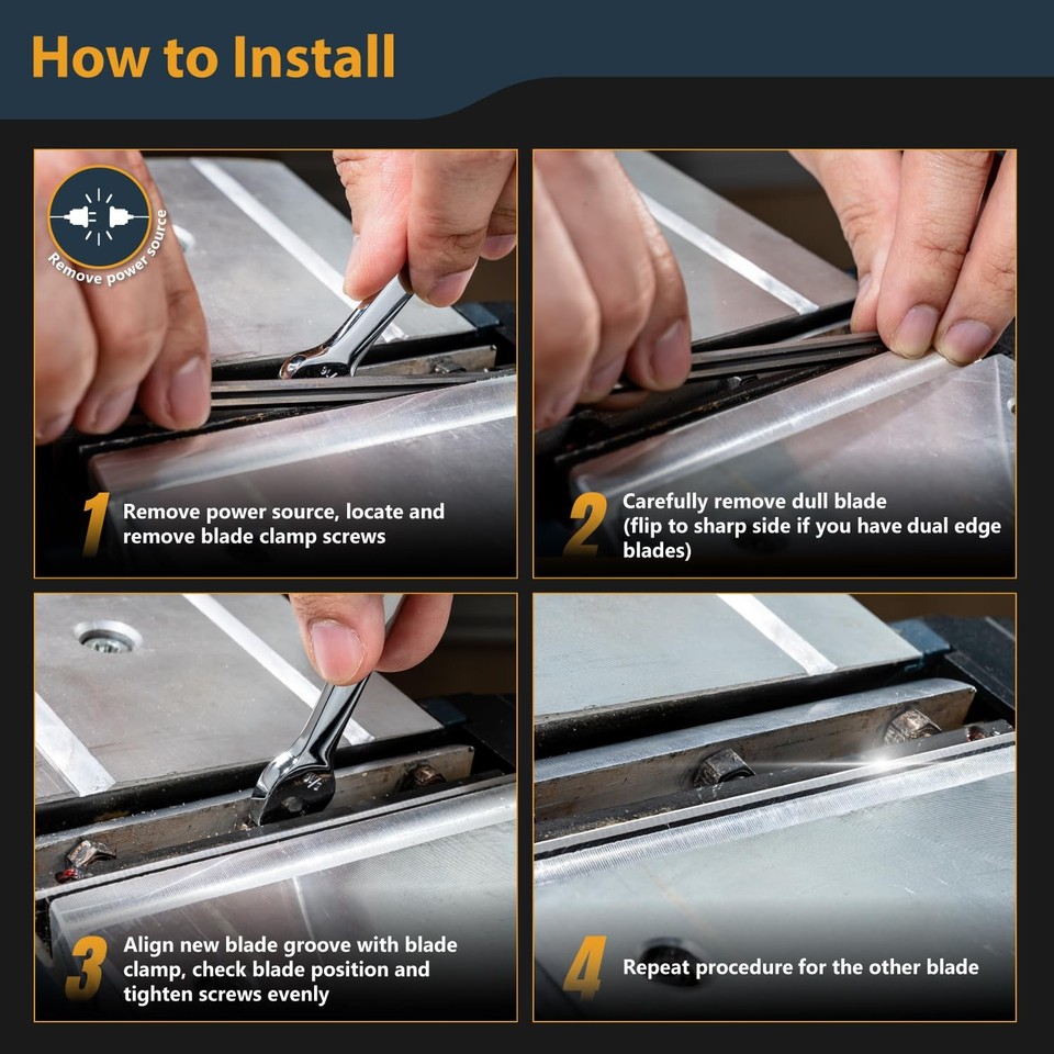 3-1/4" Tungsten Carbide Planer Blades 10 Pack for Wen DeWalt TCT ...