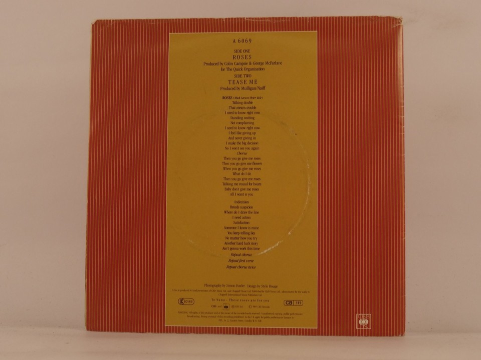 HAYWOODE ROSES / TEASE ME (FOLD OUT POSTER) (119) 2 Track 7" Single ...