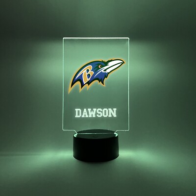 Personalized LED 16 Colors Light Up Stand Baltimore Ravens Football w ...