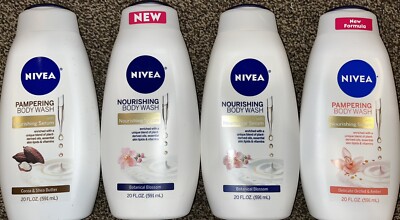 *4 PACK* Nivea PAMPERING/NOURISHING Body Wash w/SERUM Mixed 20oz FAST ...