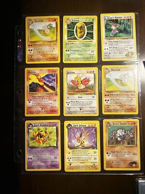 Team Rocket Set lot- 9 cards Com & Unc Pokemon Card Lot Binder | eBay