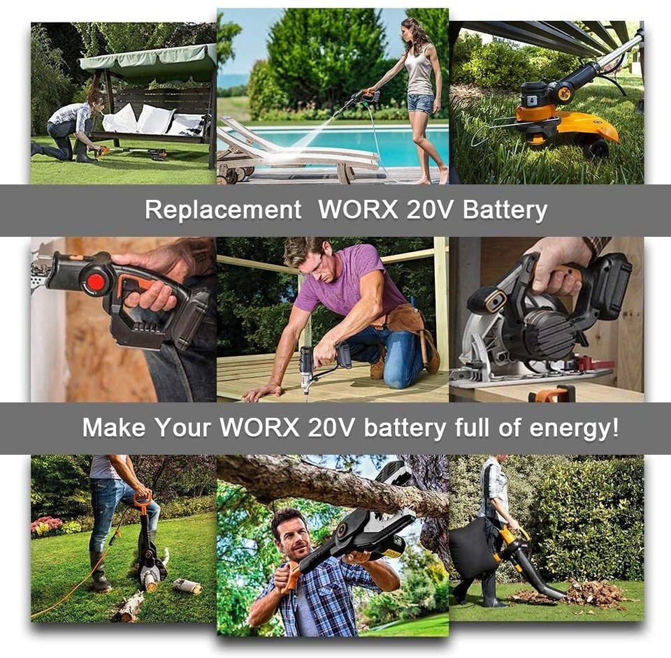 2pack For WORX 20V MAX Extend Lithium Battery 20 Volt WA3520 WA3525 WA3575 WG15 | eBay