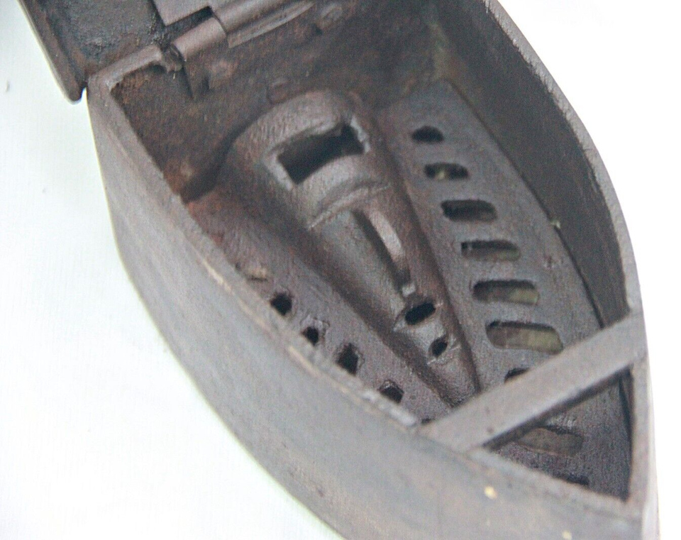 Rare Cast Iron Clothes Iron with Wooden Handle, Complete with Funnel ...
