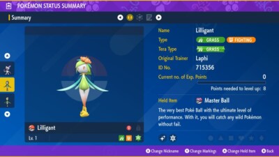 XXXS Shiny Hisuian Lilligant 6IV Lv. 1 Mini Mark Pokemon Scarlet Violet ...