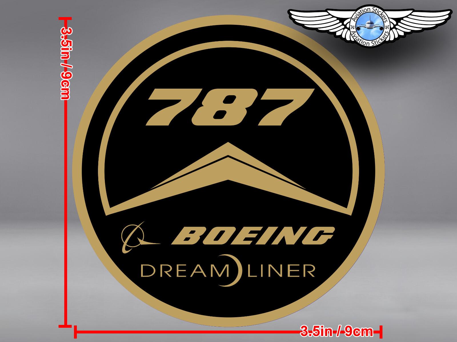 OLD VINTAGE STYLE ROUND BOEING B 787 B787 LOGO DECAL / STICKER | eBay