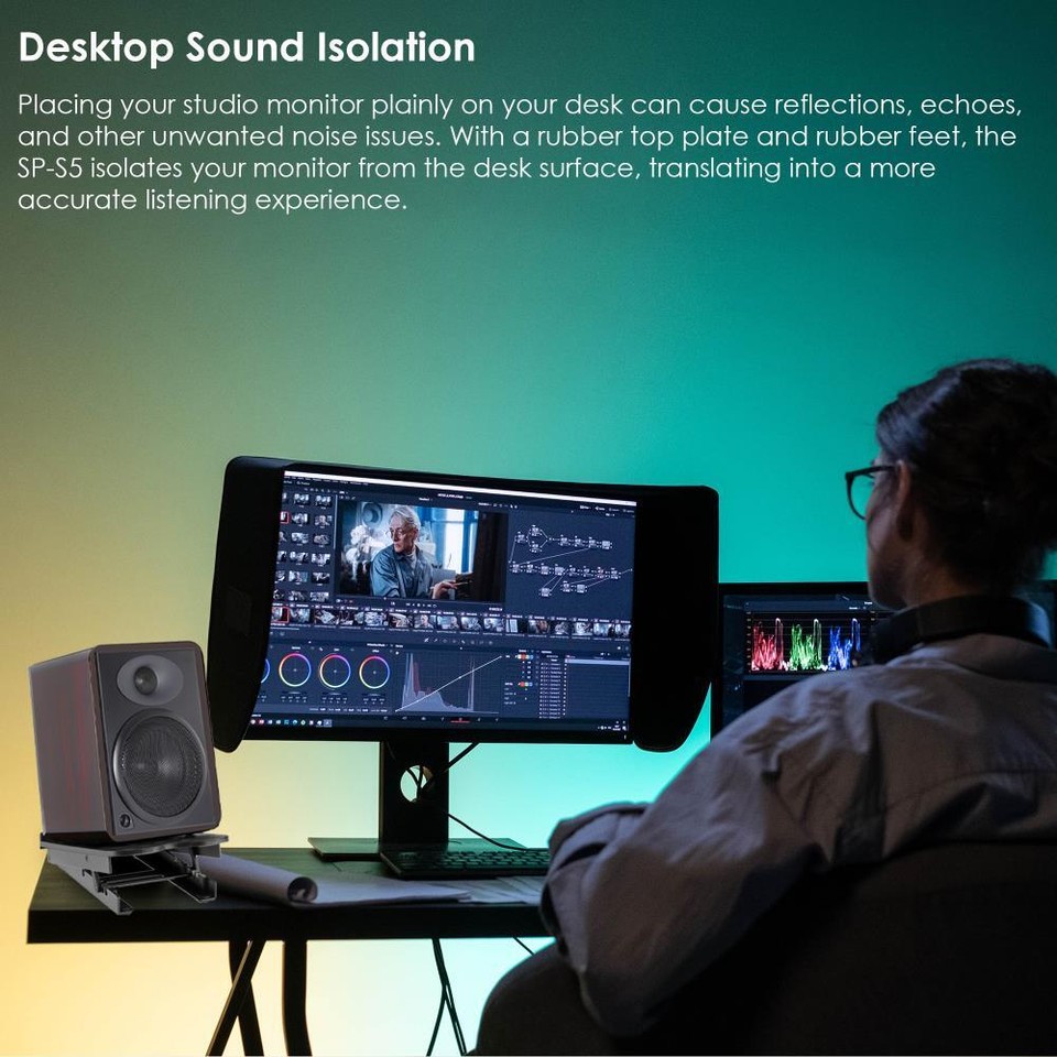 Desktop Studio Monitor Stand Bookshelf Speaker Stands w Adjustable Tilt ...