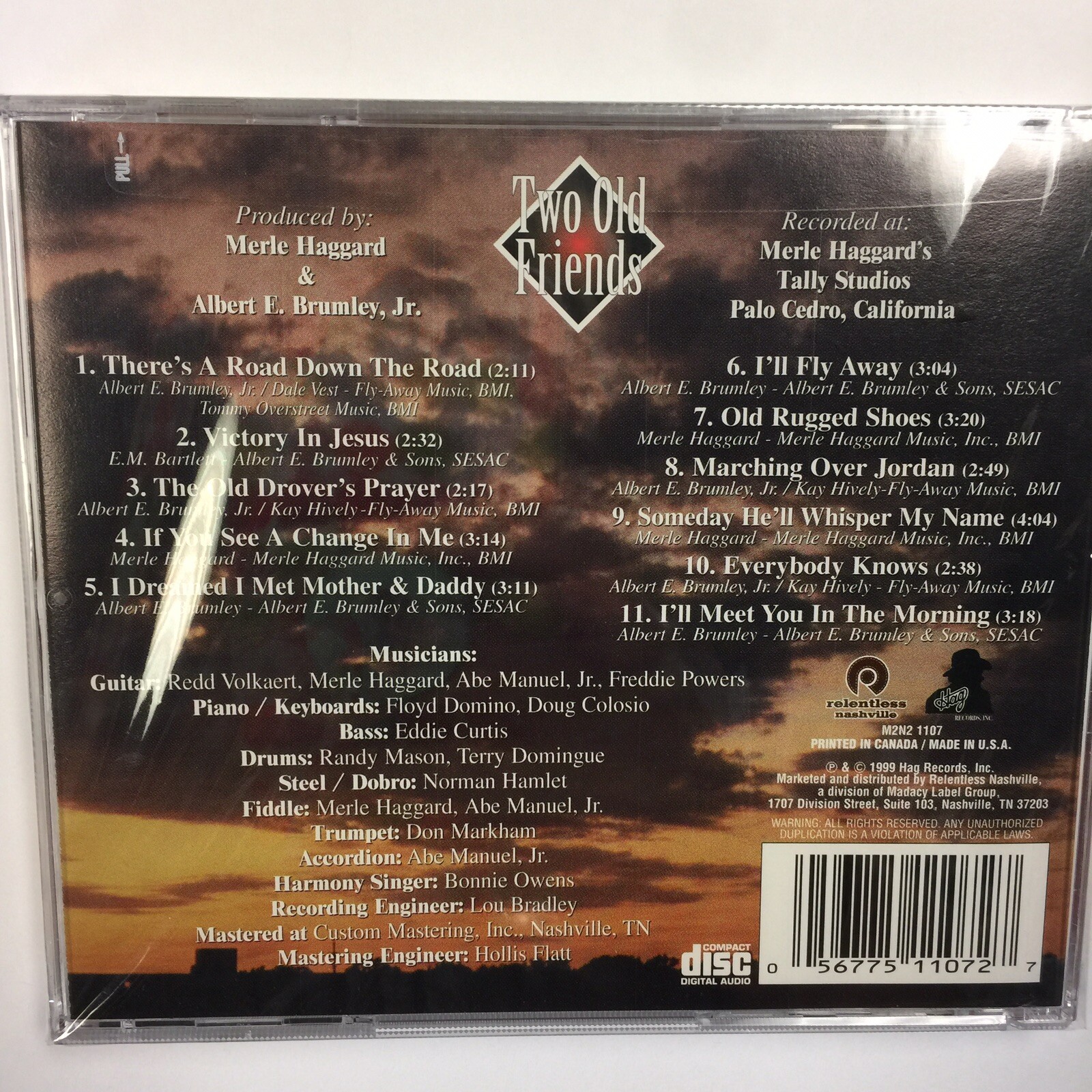 Merle Haggard & Albert E. Brumley Jr. "TWO OLD FRIENDS" CD 1999 Hag ...