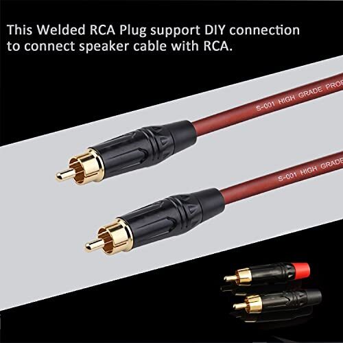 Speaker Bare Wire Cables to RCA Plugs Adapter, HiFi Sound Quality ...