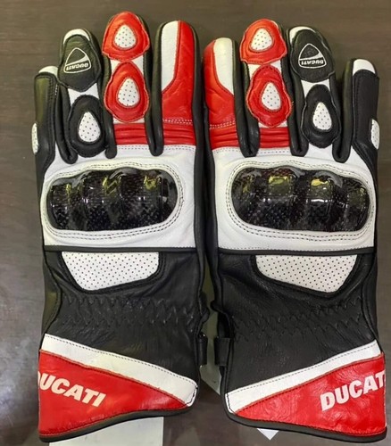 Ducati Motorcycle Leather Racing Gloves Motorbike Riding Gloves All ...