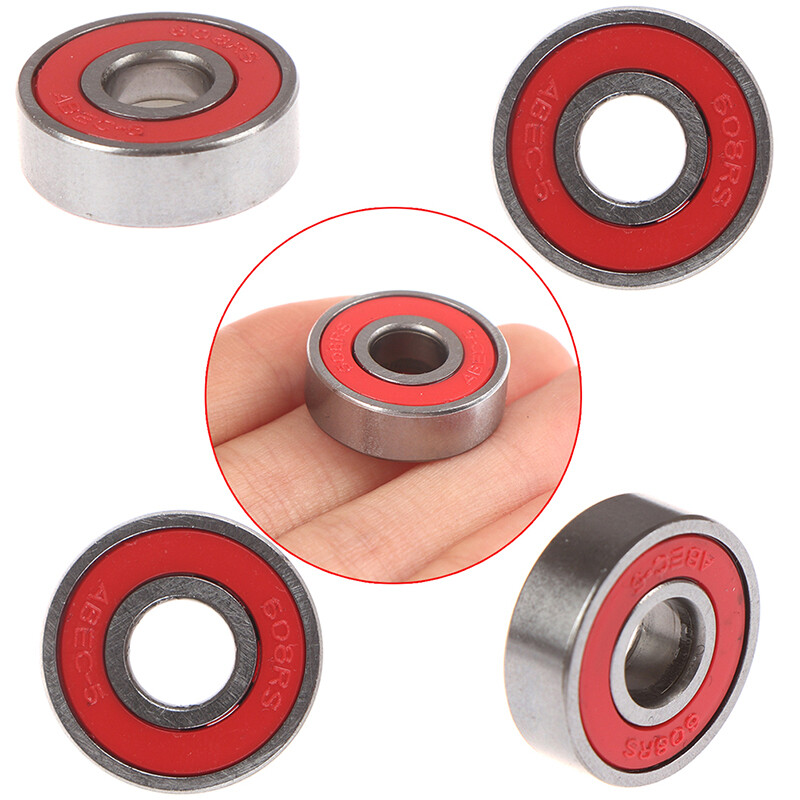 5Pcs Red ABEC-5 608-RS Skateboard Roller Sealed Ball Bearings 8x22x7mm ...
