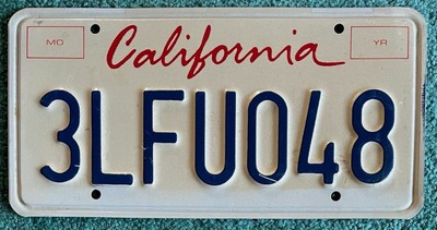 Vintage 1997 California State Lipstick Style Cursive Metal License ...