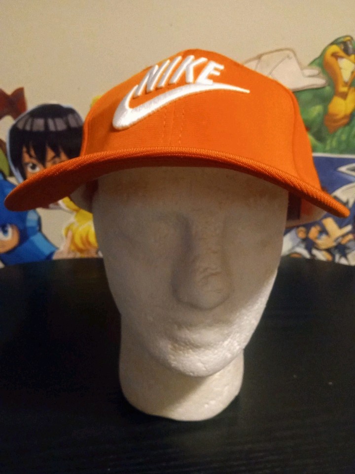 Orange Nike Strap back Hat Cap Embroidered Logo White Swoosh Logo OSFM ...