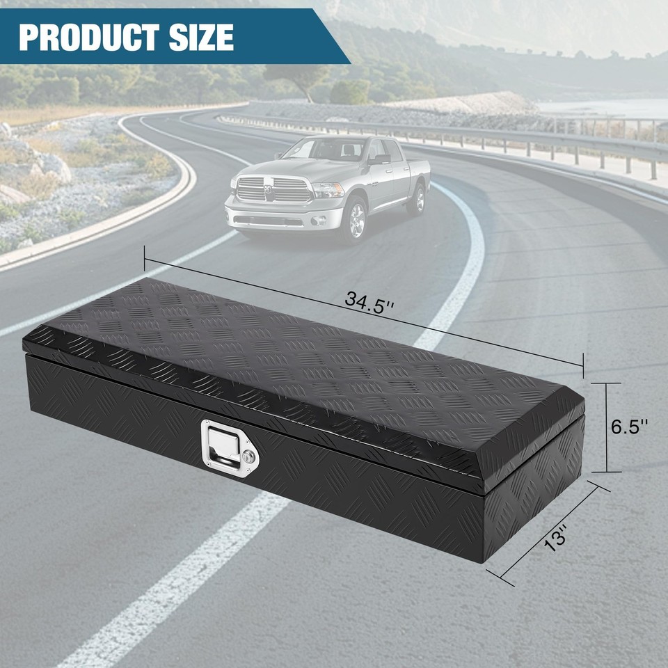 34.5x12.7x6.4 Inch Truck Tool Box, Secure Aluminum Storage with Lock | eBay