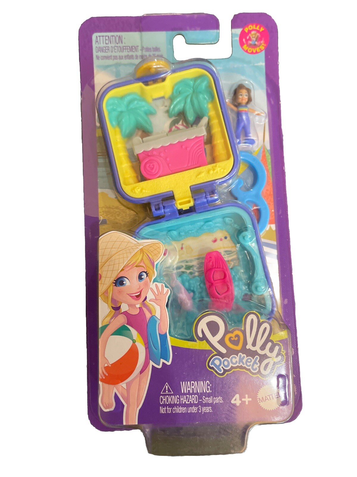 Polly Pocket Dolphin Beach Ocean Theme Fun Compact Travel Toy Polly ...