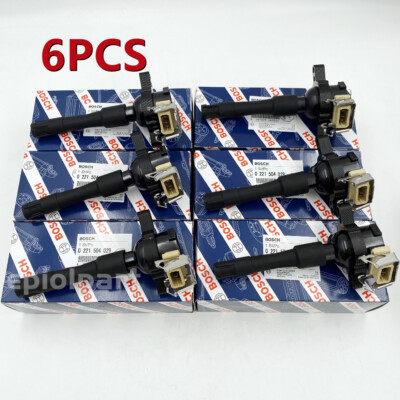 6PCS Ignition Coils 0221504029 Bosch For BMW E36 E46 E39 E38 E53 323i ...