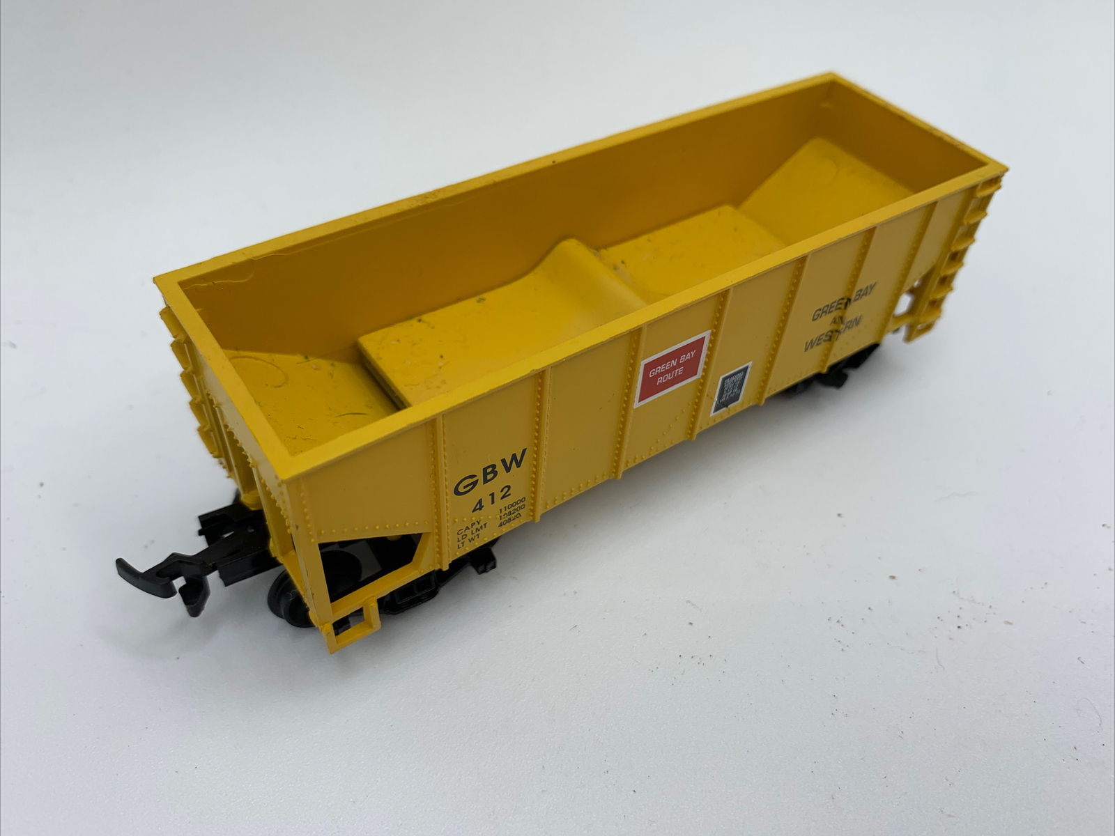 Life Like HO GREEN BAY & WESTERN 2-Bay Hopper Car GBW 412 Freight Train ...