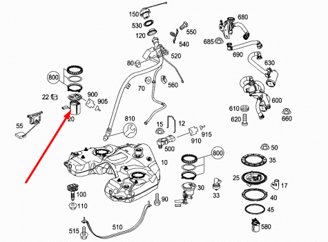 MB M-class W164 Fuel Tank Pump A1644701994 3.5 Petrol 200kw Genuine for ...