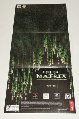 Enter The Matrix Playstation 2 Authentic Poster Insert Only | eBay