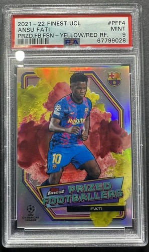 Ansu Fati 2022 Topps Finest Refractor Prized Footballers ORANGE RED ...