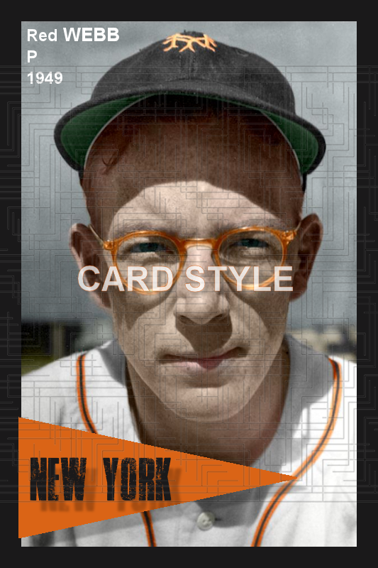Red Webb - 1949 New York Giants - choose a style - colorized print | eBay