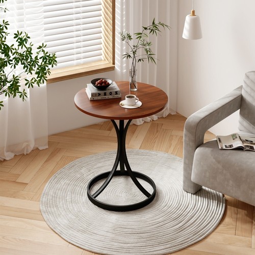 Modern 50cm Round Coffee Table with Pedestal Base Sofa Side Tea End ...
