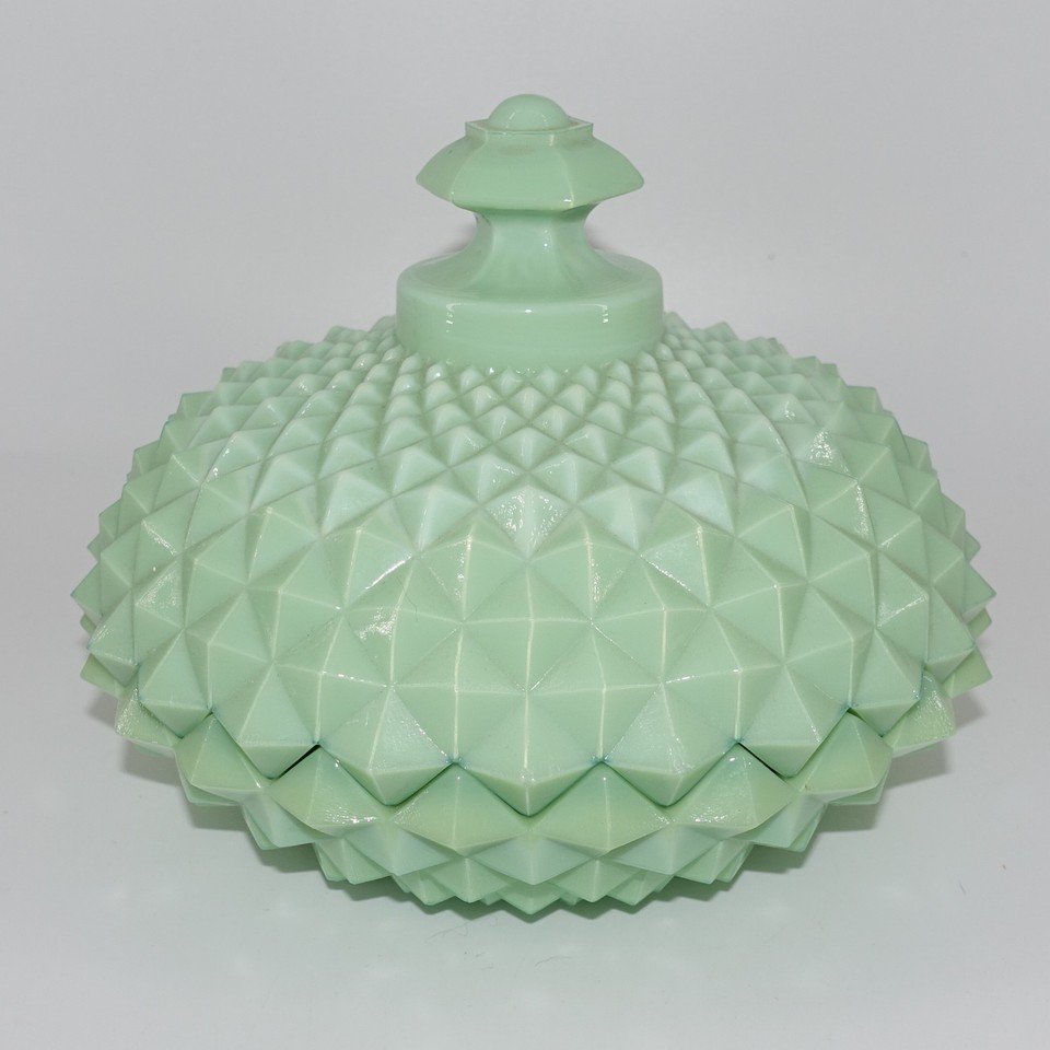 Vintage Westmoreland Sawtooth Diamond Point Jadeite Candy Dish PLEASE ...