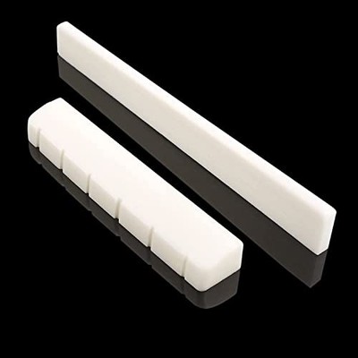 6 String Guitar Bone Bridge Saddle and Nut Made of Real Bone (For For ...