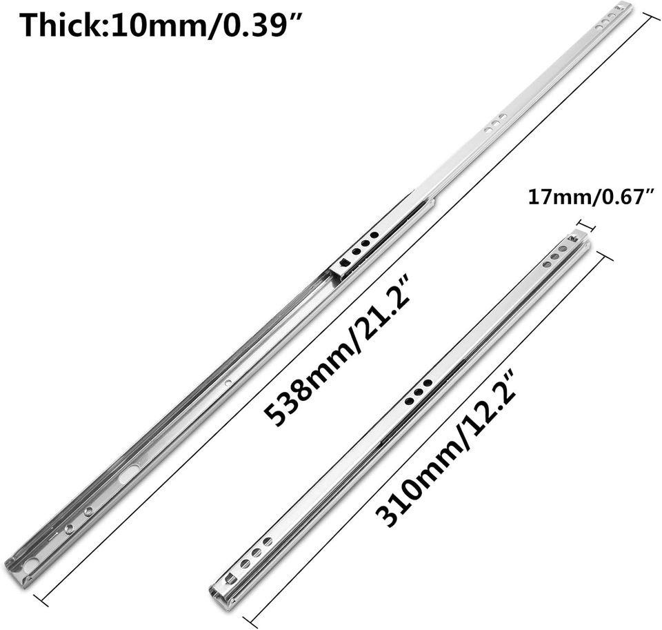 12 Inch Drawer Slides, Metal Drawer Slide Small Drawer Rails Ball ...