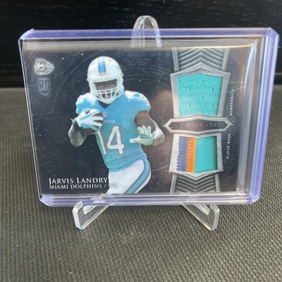 JARVIS LANDRY 2014 BOWMAN STERLING DUAL ROOKIE RC USED WORN 4-CLR PATCH ...