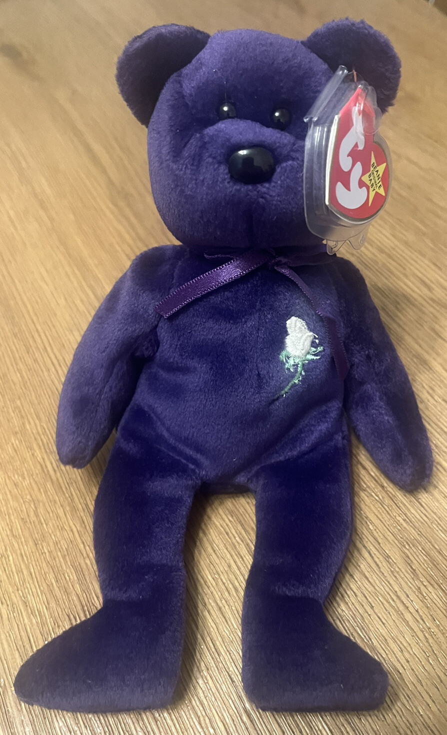 TY Beanie Babies Princess Bear - Purple Still In Packaging 754295263625 ...