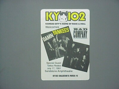 Damn Yankees satin radio sticker AUTHENTIC KY102 Kansas City with Bad ...