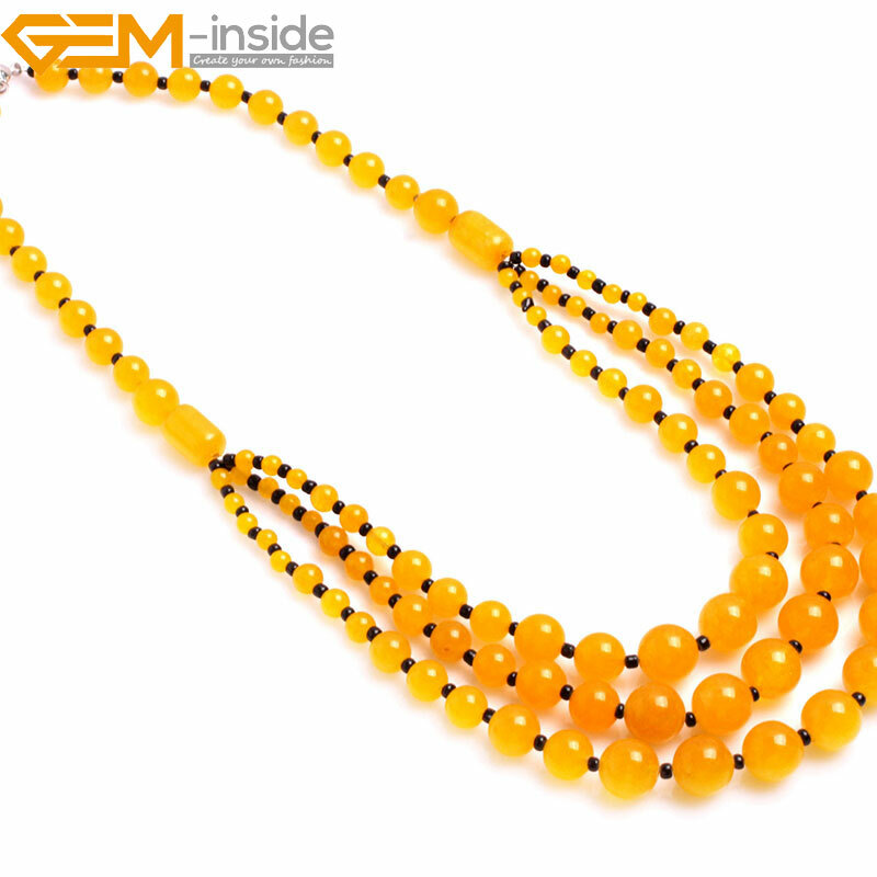 8-12mm Gemstones Beads Jewelry Beaded Princess Charm Necklace Women ...