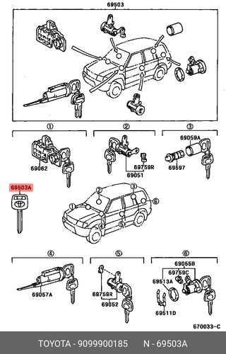 Genuine OE key, blank, 9099900185 for TOYOTA 90999-00185 | eBay.de