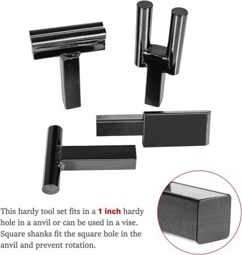 4Pcs Steel Blacksmith Forge Anvil Hardy Tool Set Fit 1inch Hardy Hole ...