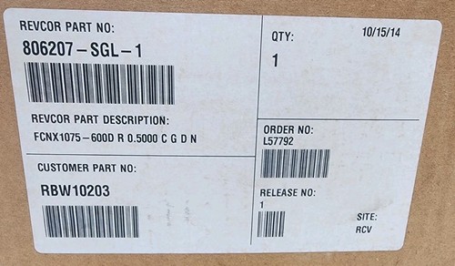 Revcor 806207-SGL-1 Blower Wheel FCNX1075-600 D 0.5000 C G D N RBW10203 ...
