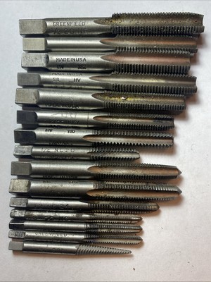 Greenfield Straight 4 Flute Bottoming Tap Set Of 15 Vintage Made In USA ...