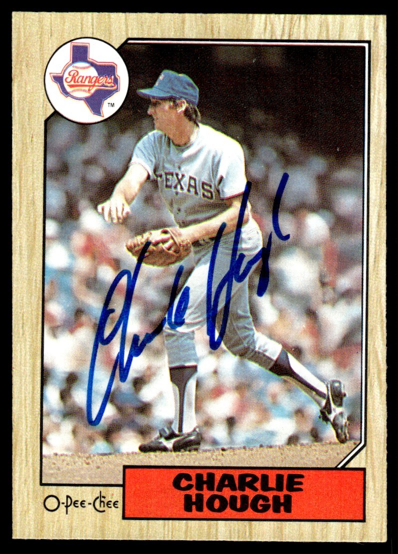 1987 O-Pee-Chee Charlie Hough Auto Texas Rangers #70 COA OPC Card ...