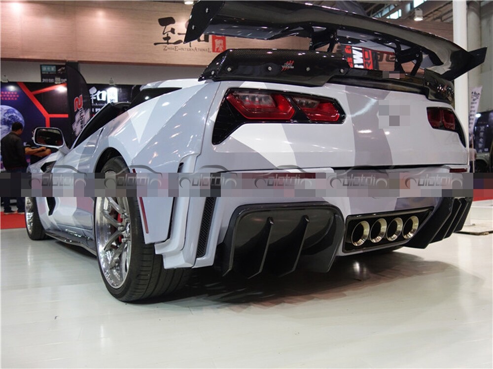 Carbon Fiber Rear Diffuser Lip Splitte Fits For Corvette C7 Z06 Sports ...
