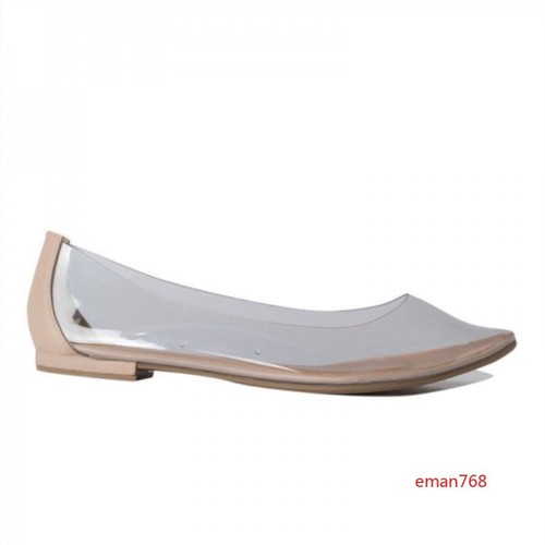 Transparent Flat Shoes for Women PVC Comfortable Flats Pointed Toe Slip ...