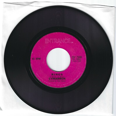 Cymarron; "Rings" 45 RPM Single Record; EX; Entrance | eBay