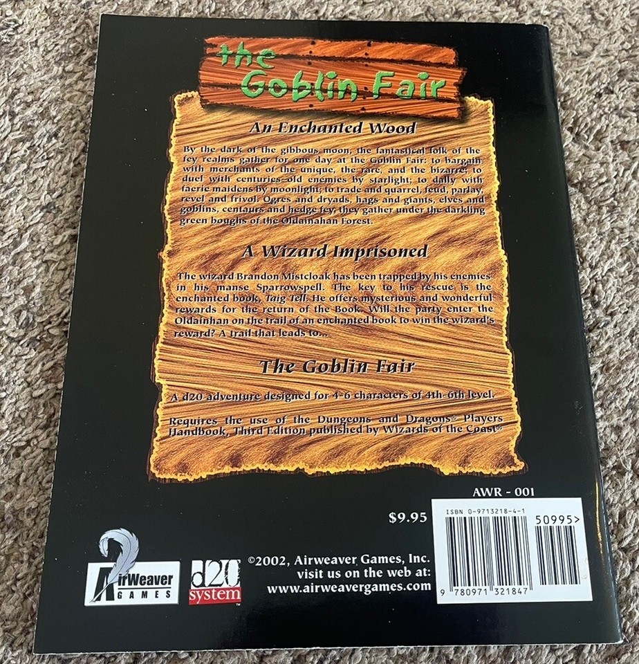 2002 d20 System THE GOBLIN FAIR, D&D, 3rd Edition, Airweaver Games | eBay