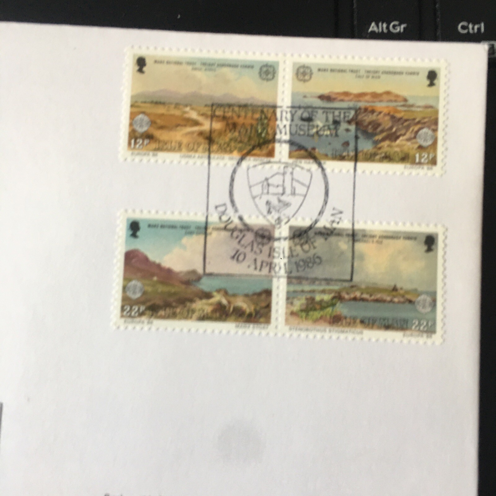 ISLE OF MAN IOM FDC BENHAM FIRST DAY COVER 1986 EUROPA 86 Landscape ...