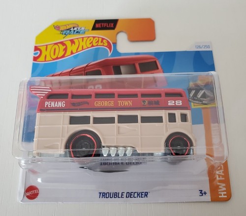 Hot Wheels Trouble Decker London Bus Fast Transit 2024 Diecast Toy 1:64 ...