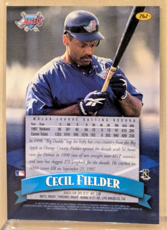 1998 Topps Finest REFRACTOR #262 Cecil Fielder RARE ICONIC PARALLEL | eBay