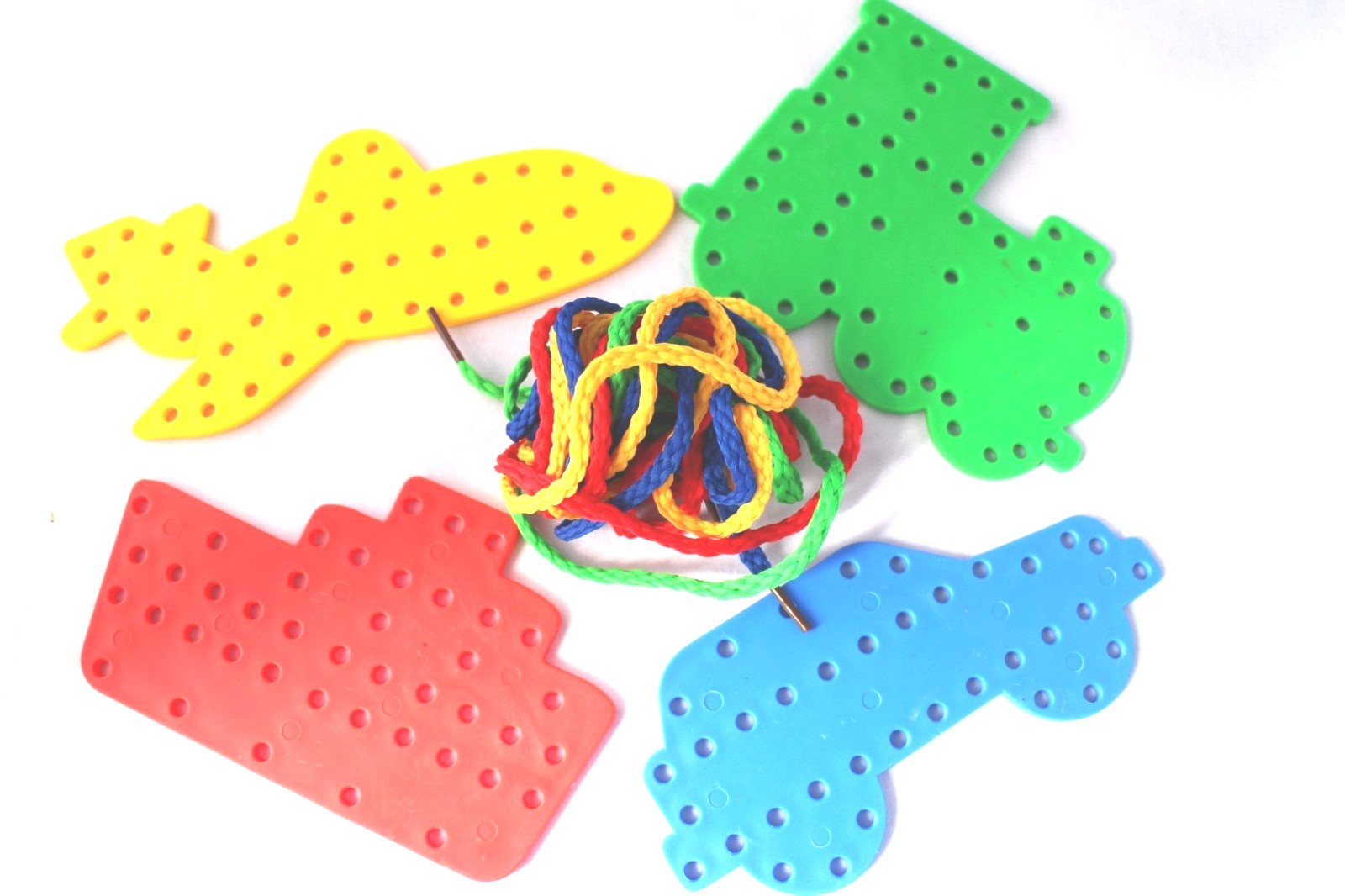 Transport Lacing Shapes – 4 Pack Threading Toys for Preschool Fine ...