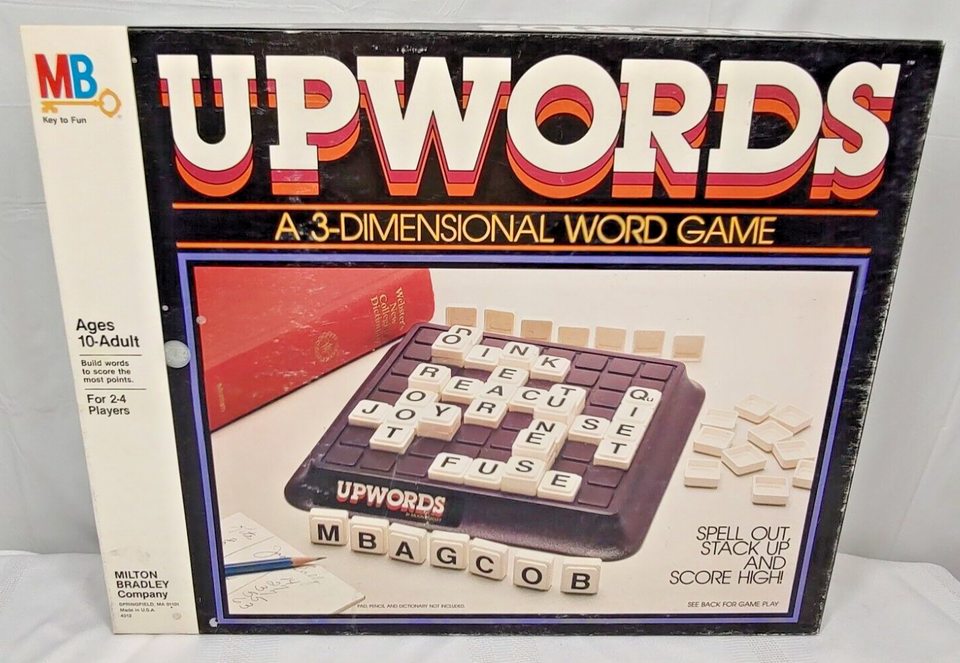 Upwords Board Game Complete 3-Dimensional Word 1983 Milton Bradley 4312 ...